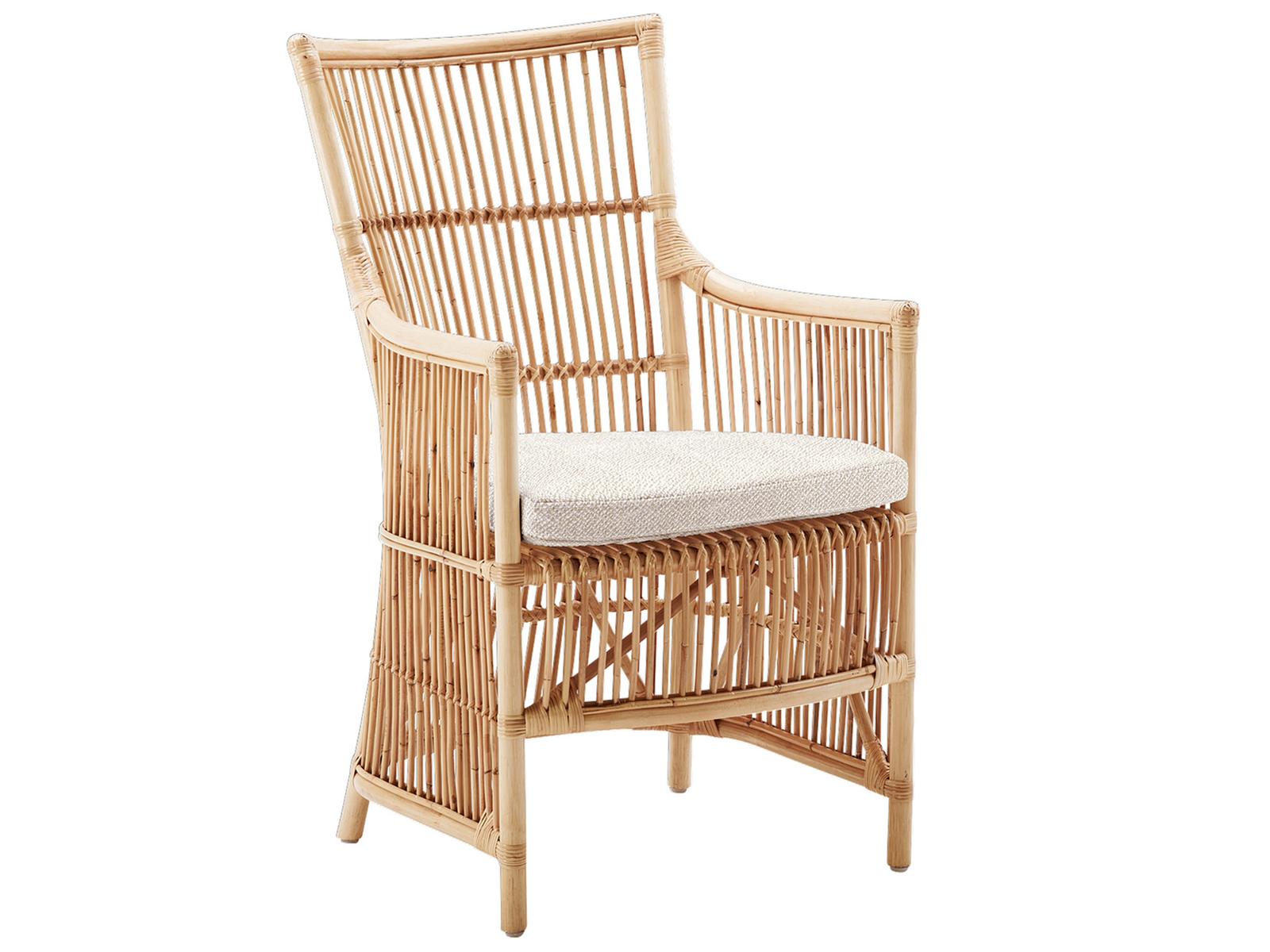 Sika Design Originals Natural Wicker Cushion Dining Armchair in Youtoo ...