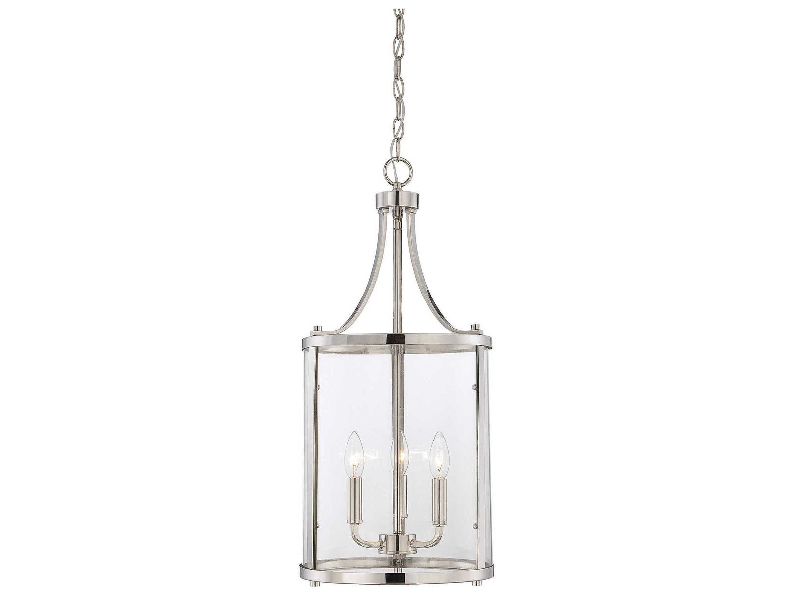 Savoy House Penrose 3-Light Cylindrical Pendant Light — Polished Nickel ...