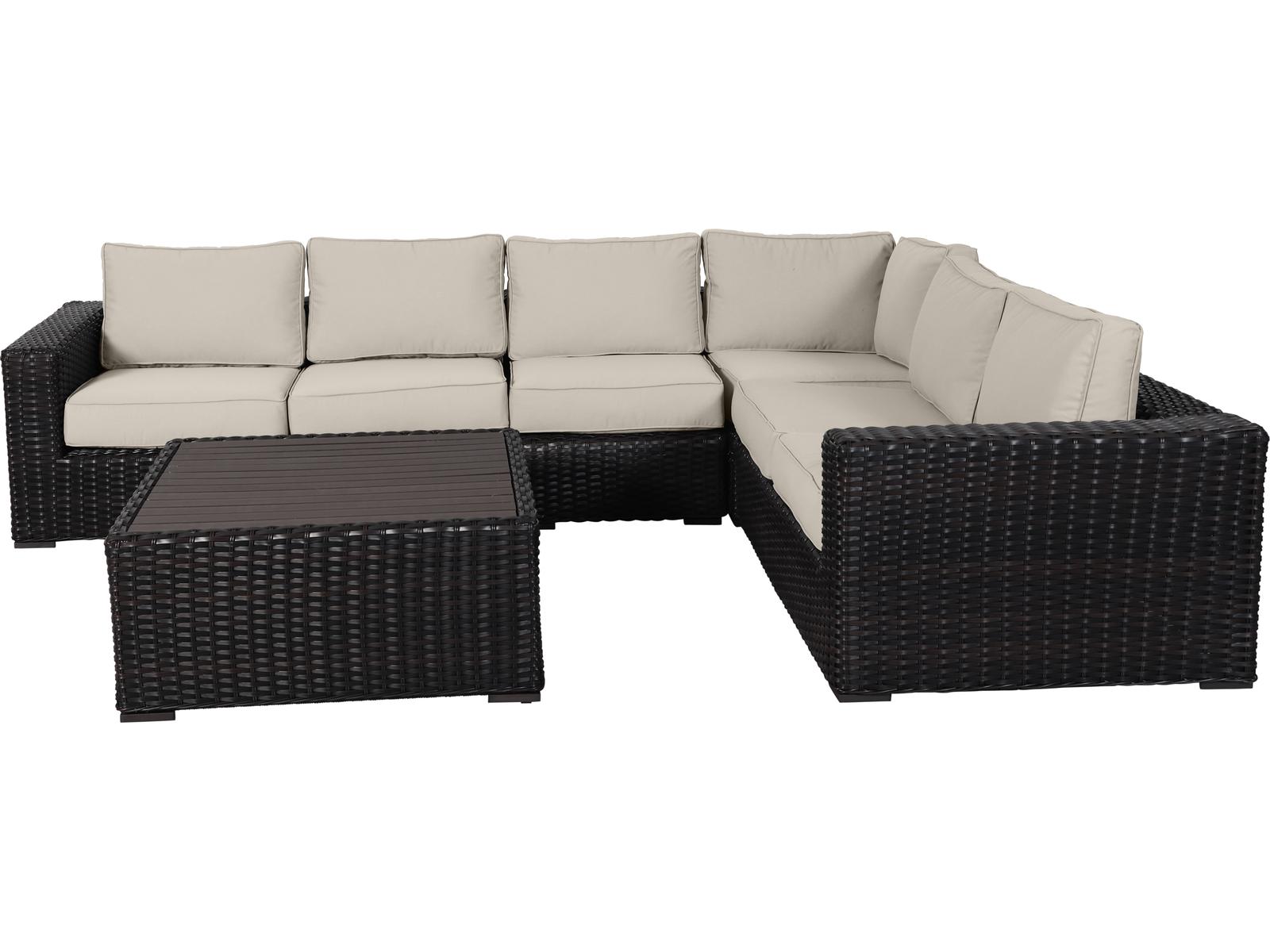 Teva Santa Monica Wicker Cushion Lounge Set | 105SECSET-LIGHTBEIGE ...