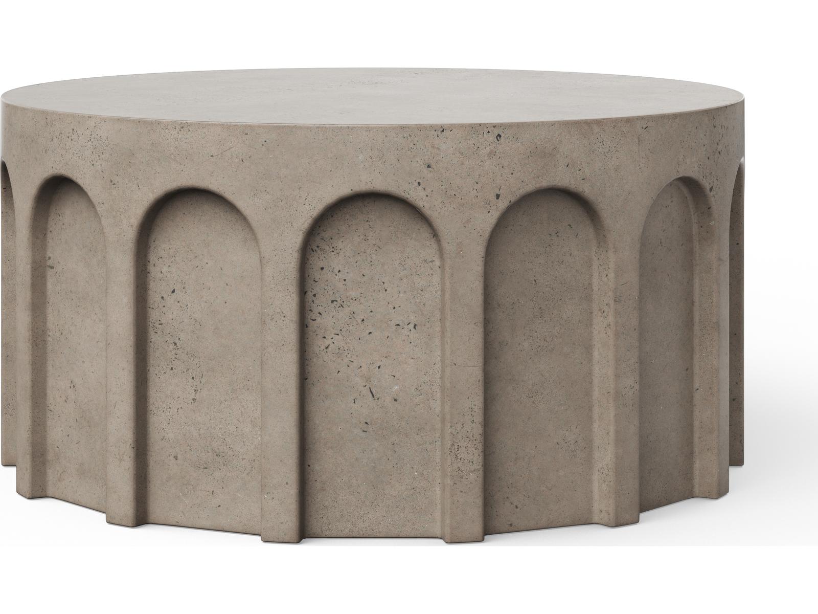 Urbia Mixx Atlas Round Concrete Coffee Table in Dark Grey | PatioLiving