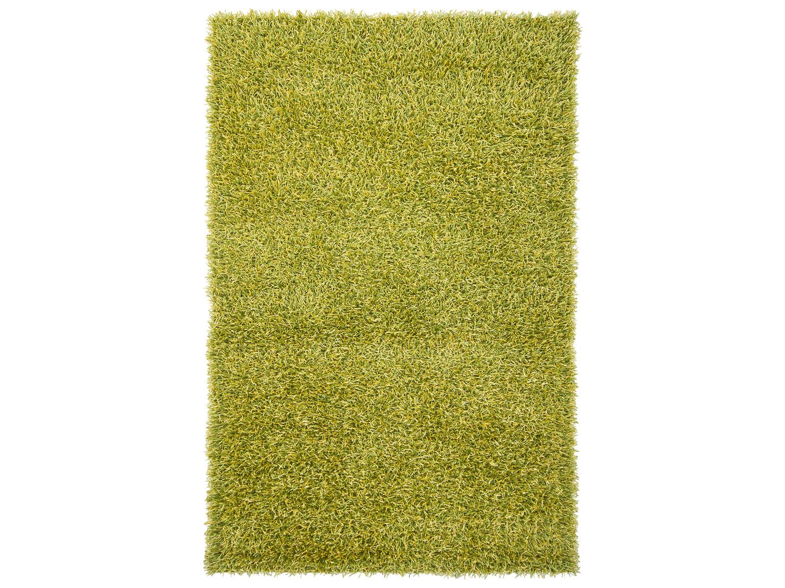 Chandra Zara Hand-Woven Shag Area Rug — Green Yellow Polyester Round ...