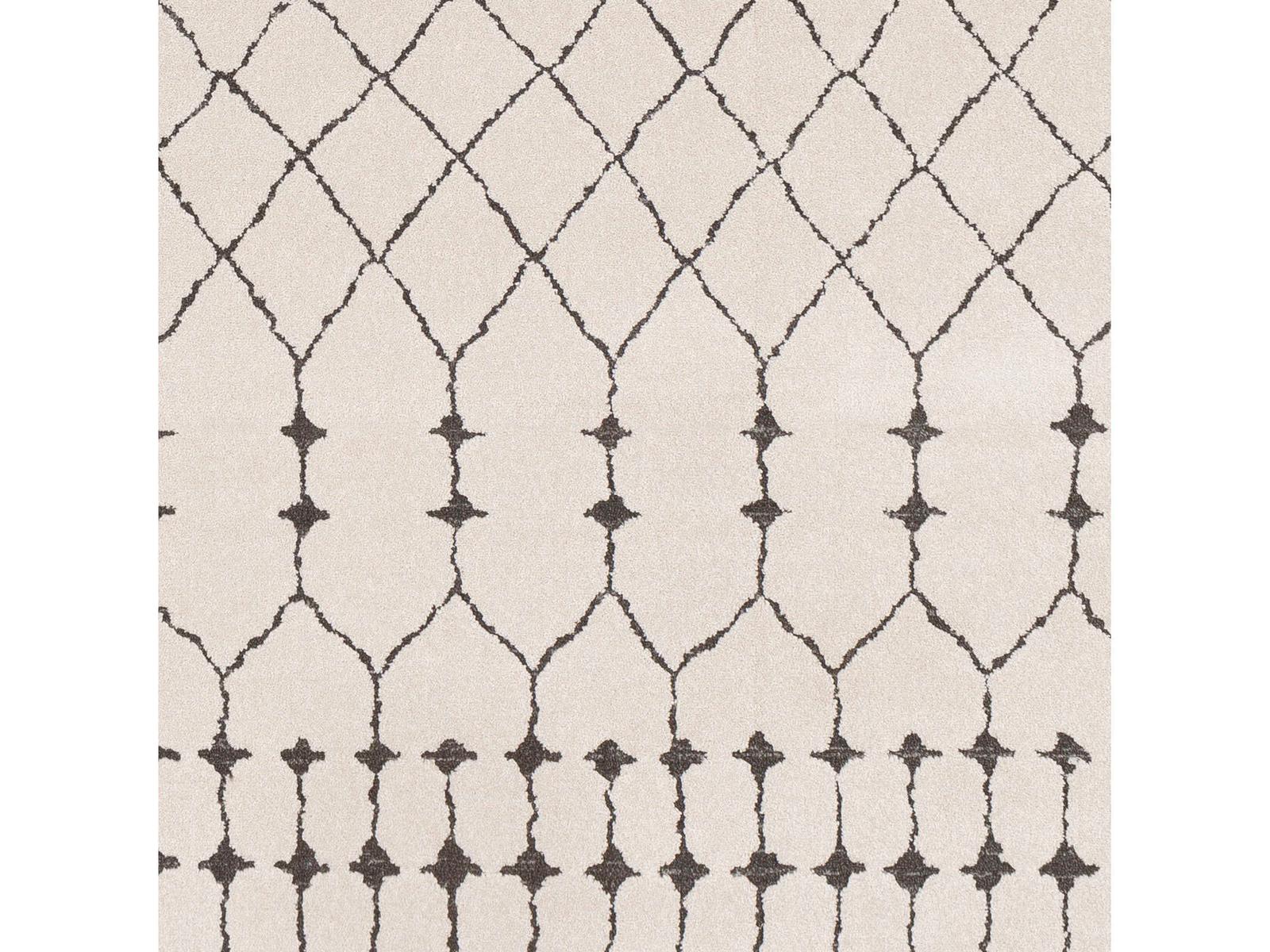 Surya Bahar Geometric Area Rug Sample — Charcoal Beige Machine Woven ...