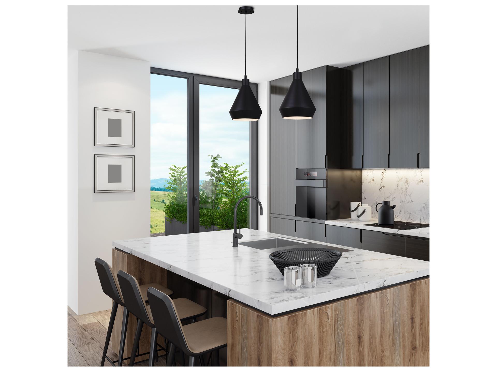 Canarm Byck 1-Light Black Metal Pendant Light — Adjustable Height ...