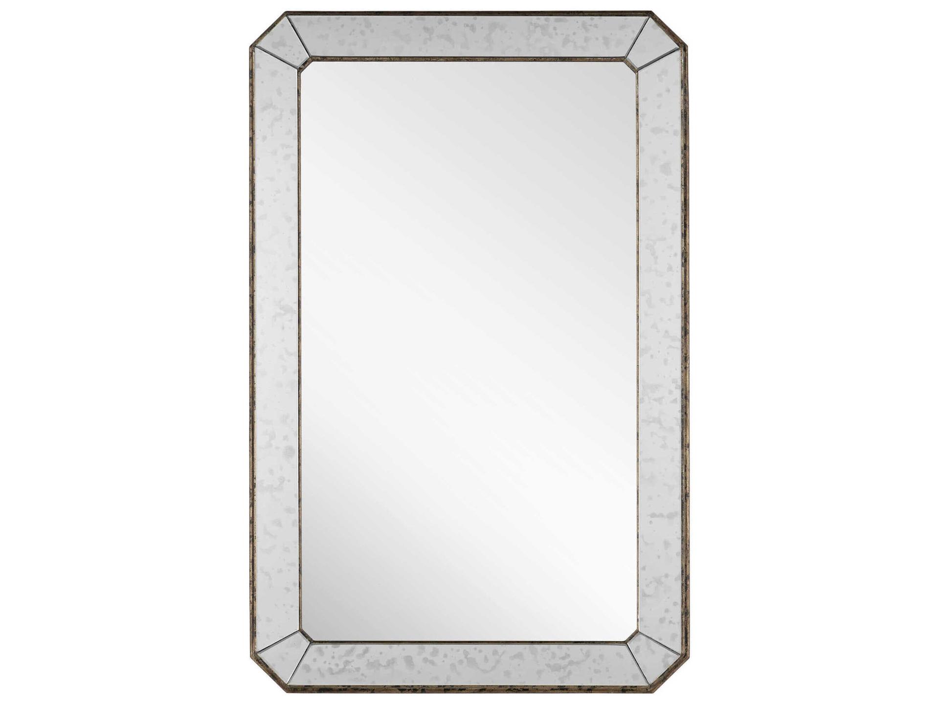 Currey and Company Antiqued Rectangular Wall Mirror — Mottled Glass ...