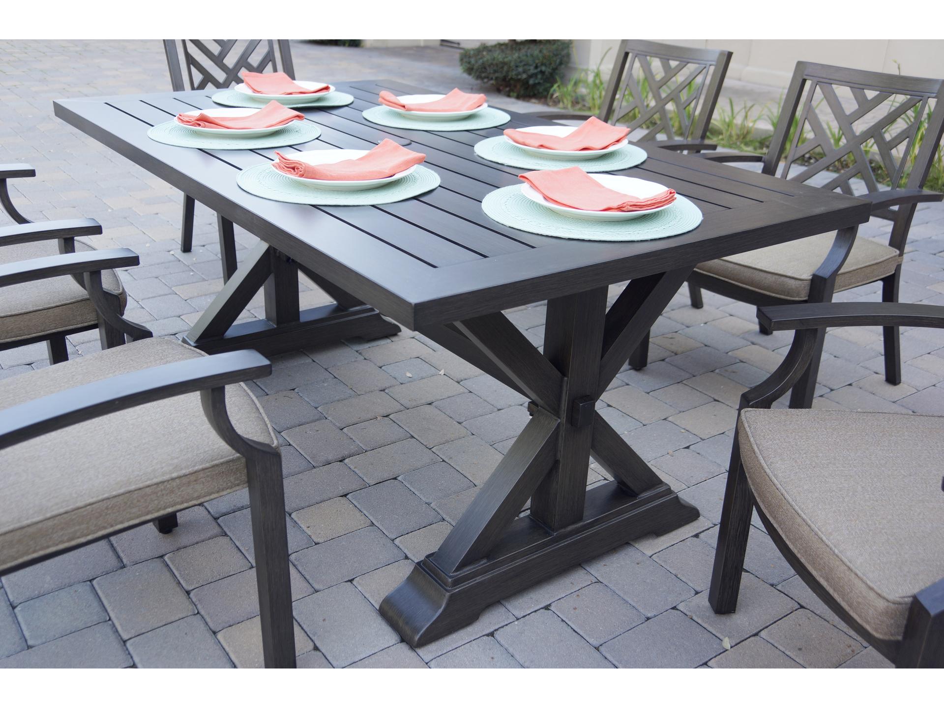 Darlee Outdoor Living Brooklyn 7-Piece Aluminum Dining Set — Multibrown ...