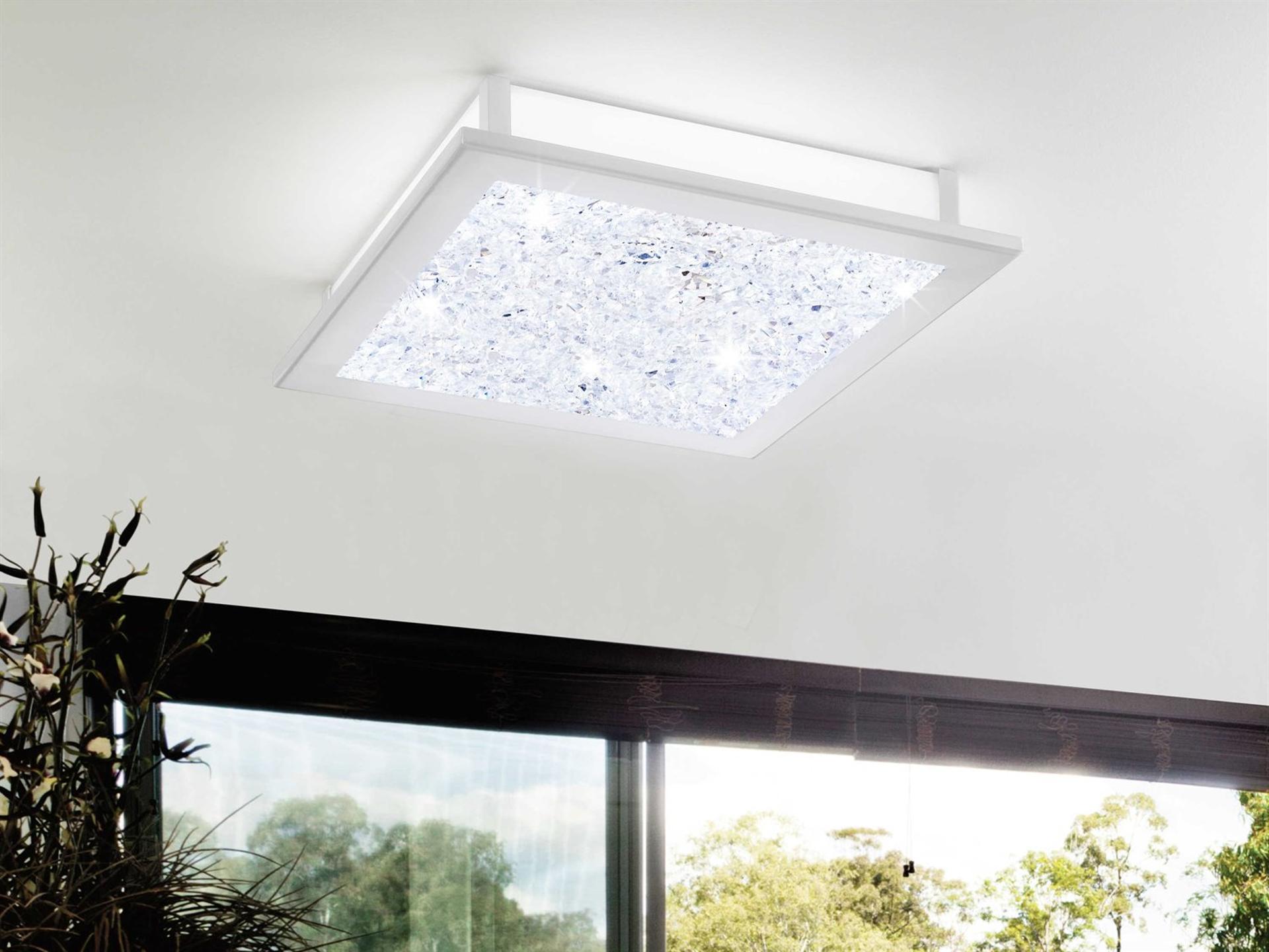 Eglo Auriga Crystal 5-Light Chrome Flush Mount | 92714A | PatioContract