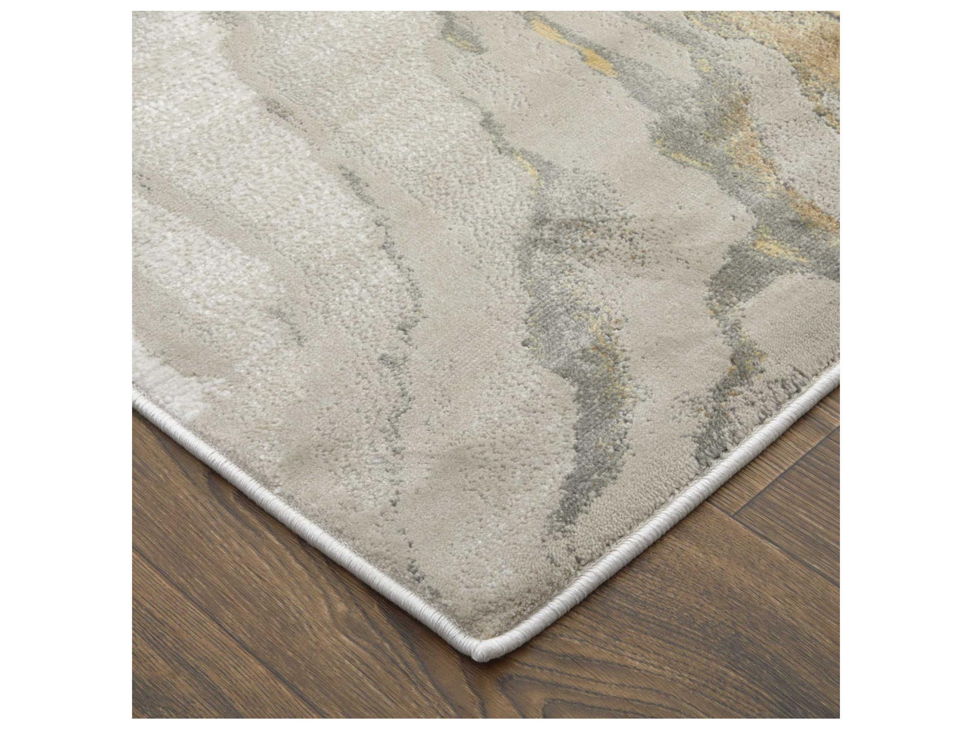 Feizy Rugs Waldor Collection Area Rug — Gold Ivory Gray Modern Abstract ...