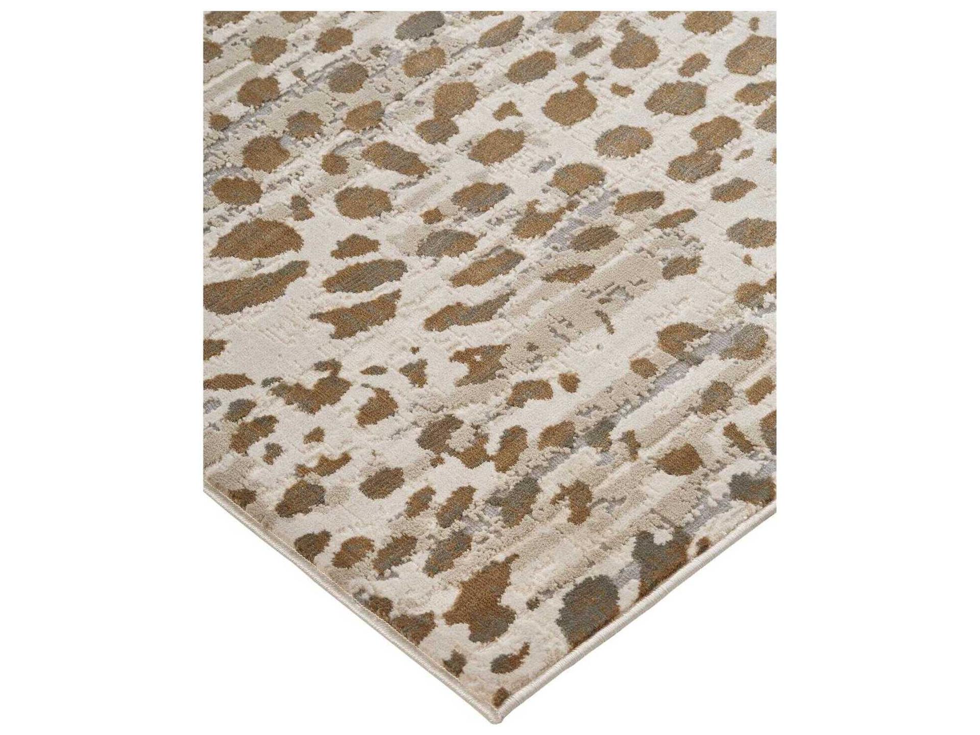 Feizy Rugs Waldor Modern Animal Print Runner Rug — Brown Ivory Tan High ...