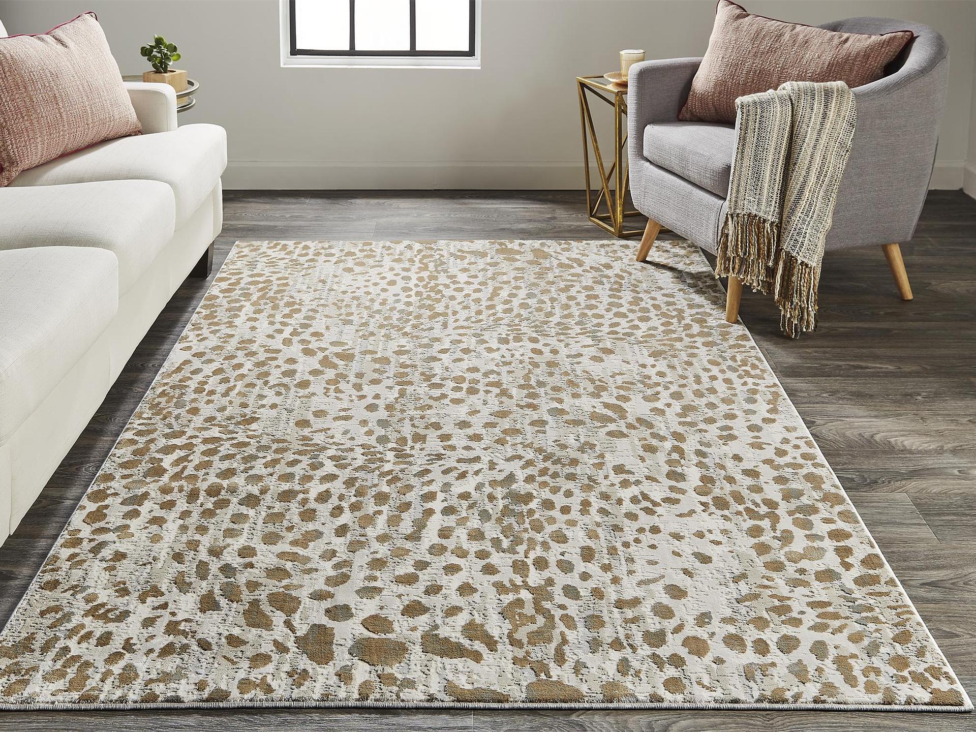 Feizy Rugs Waldor Modern Animal Print Runner Rug — Brown Ivory Tan High ...
