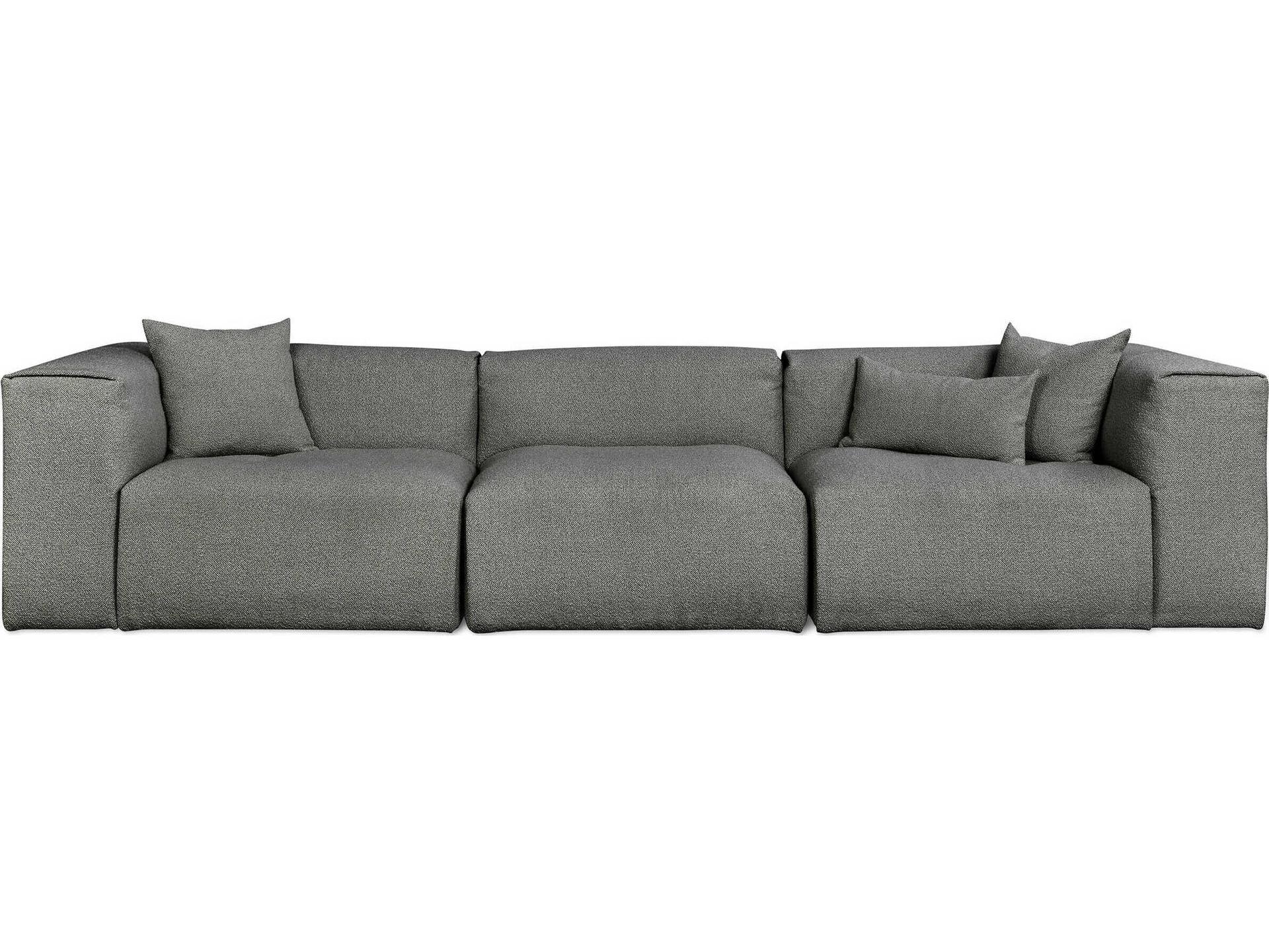 Gus* Modern Nest Modular 3-Seat Boucle Sofa — Morris Scoria Gray Fabric ...