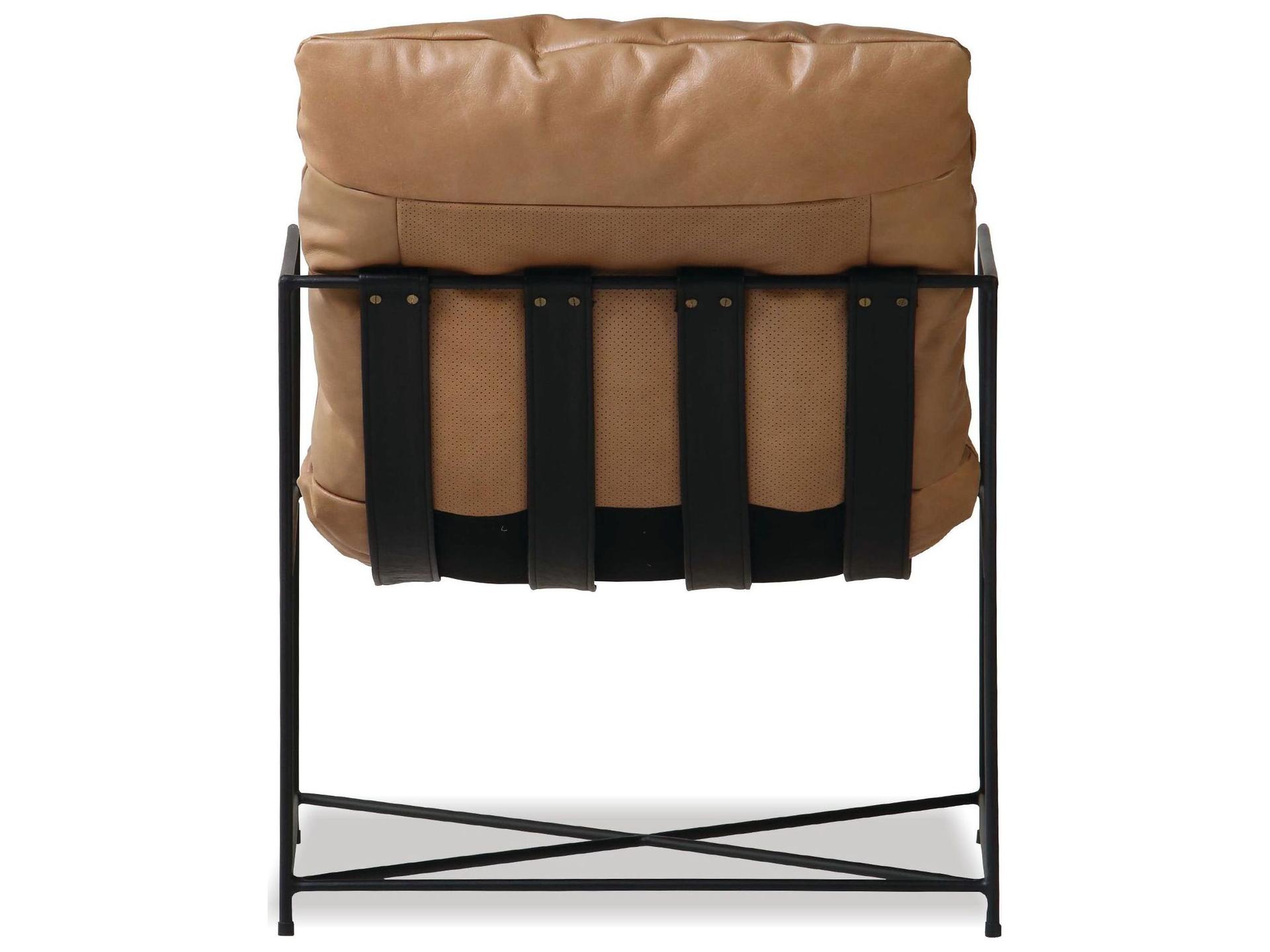 Mobital Ericsson Tan Leather Accent Chair | LCH-ERIC-TAN9-BLAC | LuxeDecor