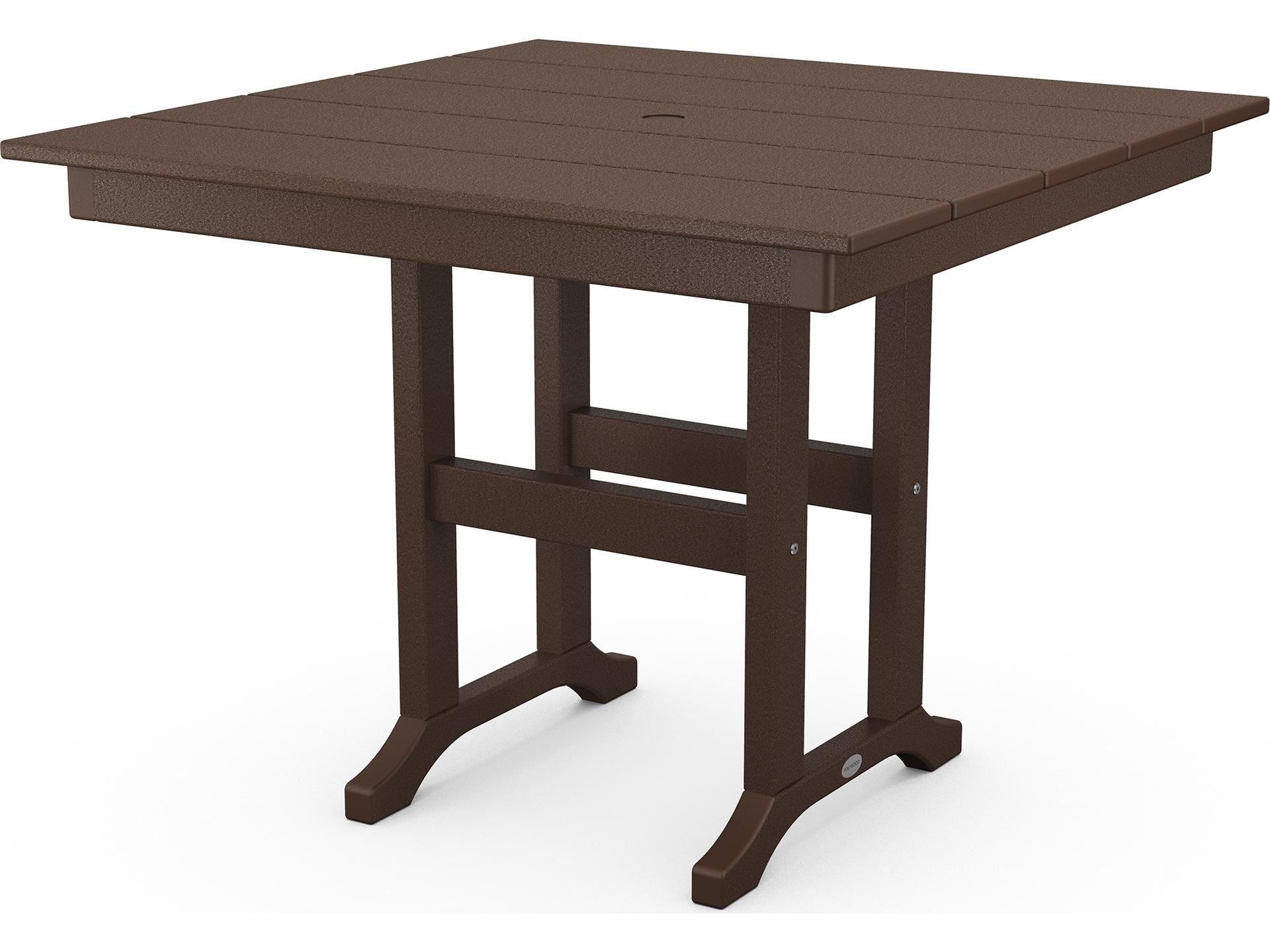 POLYWOOD Farmhouse 38-Inch Square Outdoor Dining Table — All-Weather ...