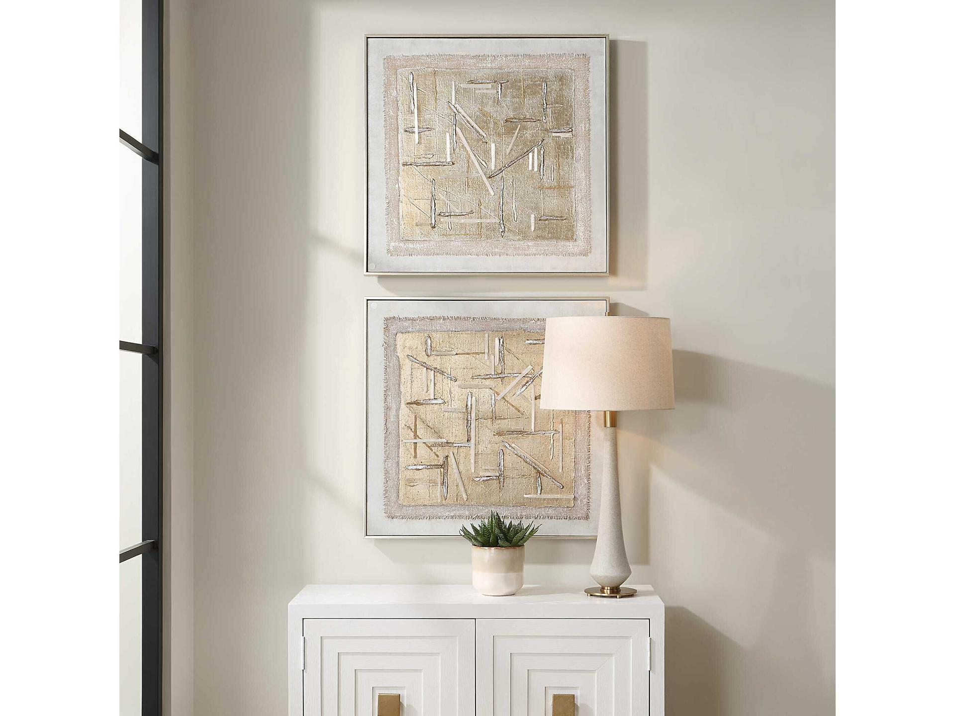 Uttermost Unpredictable Hand Painted Canvas Wall Art Set of 2 ...
