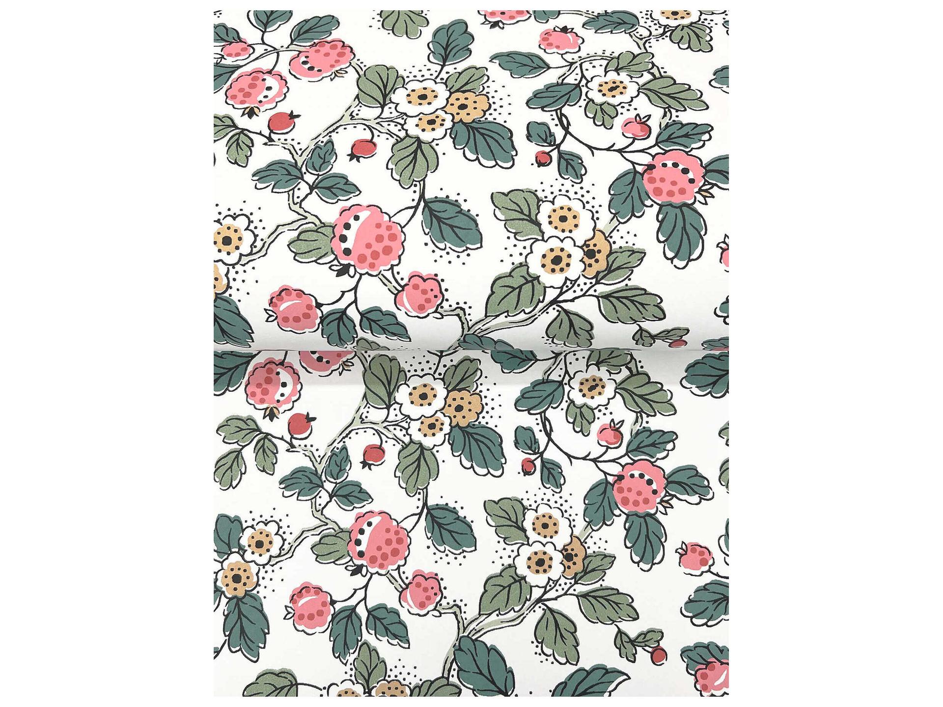 York Wallcoverings Antonina Vella Pink Berry Vines Wallpaper | VP1412 ...