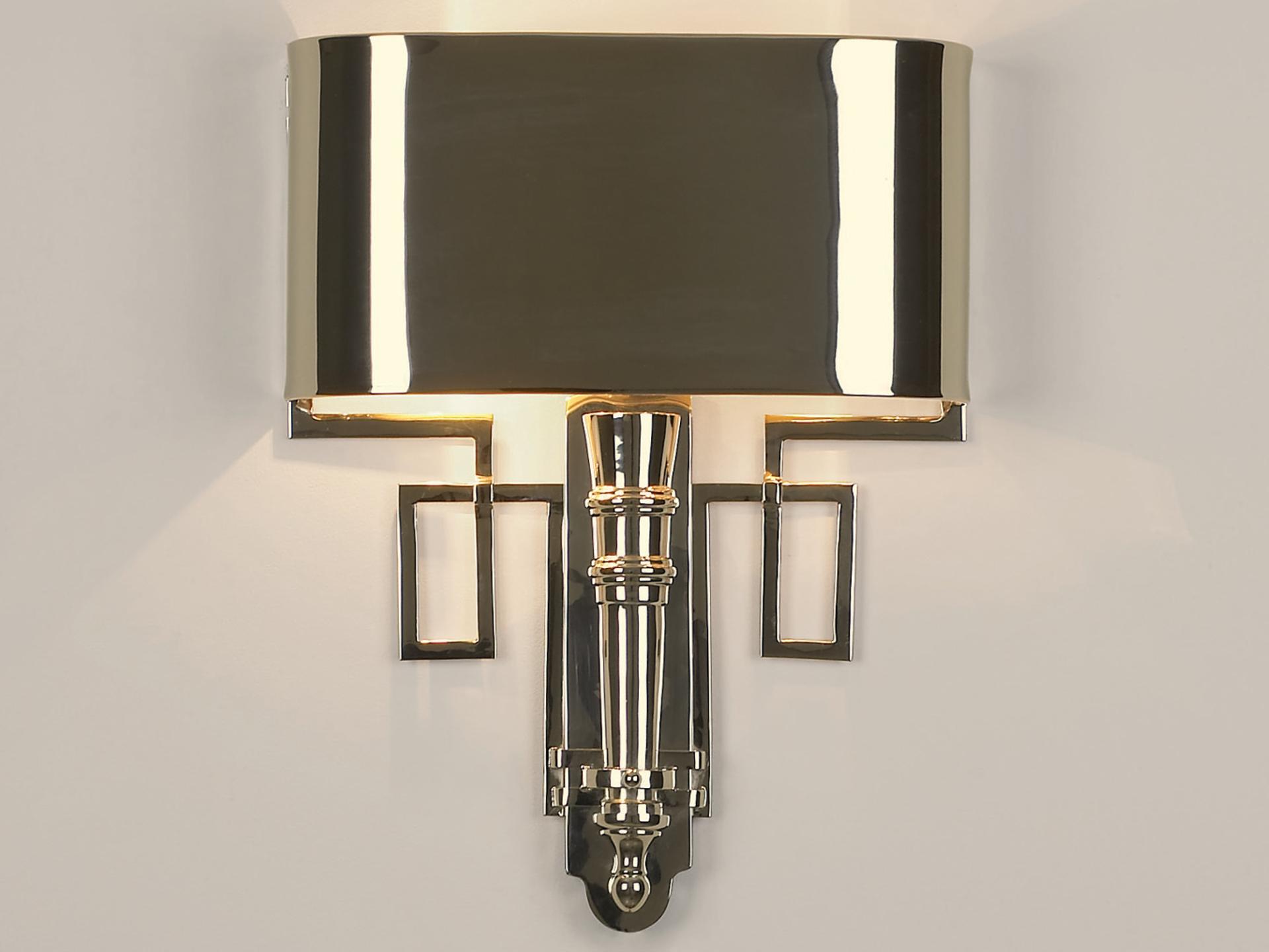 Global Views Torch 2-Light Wall Sconce — Polished Nickel Deco Inspired ...