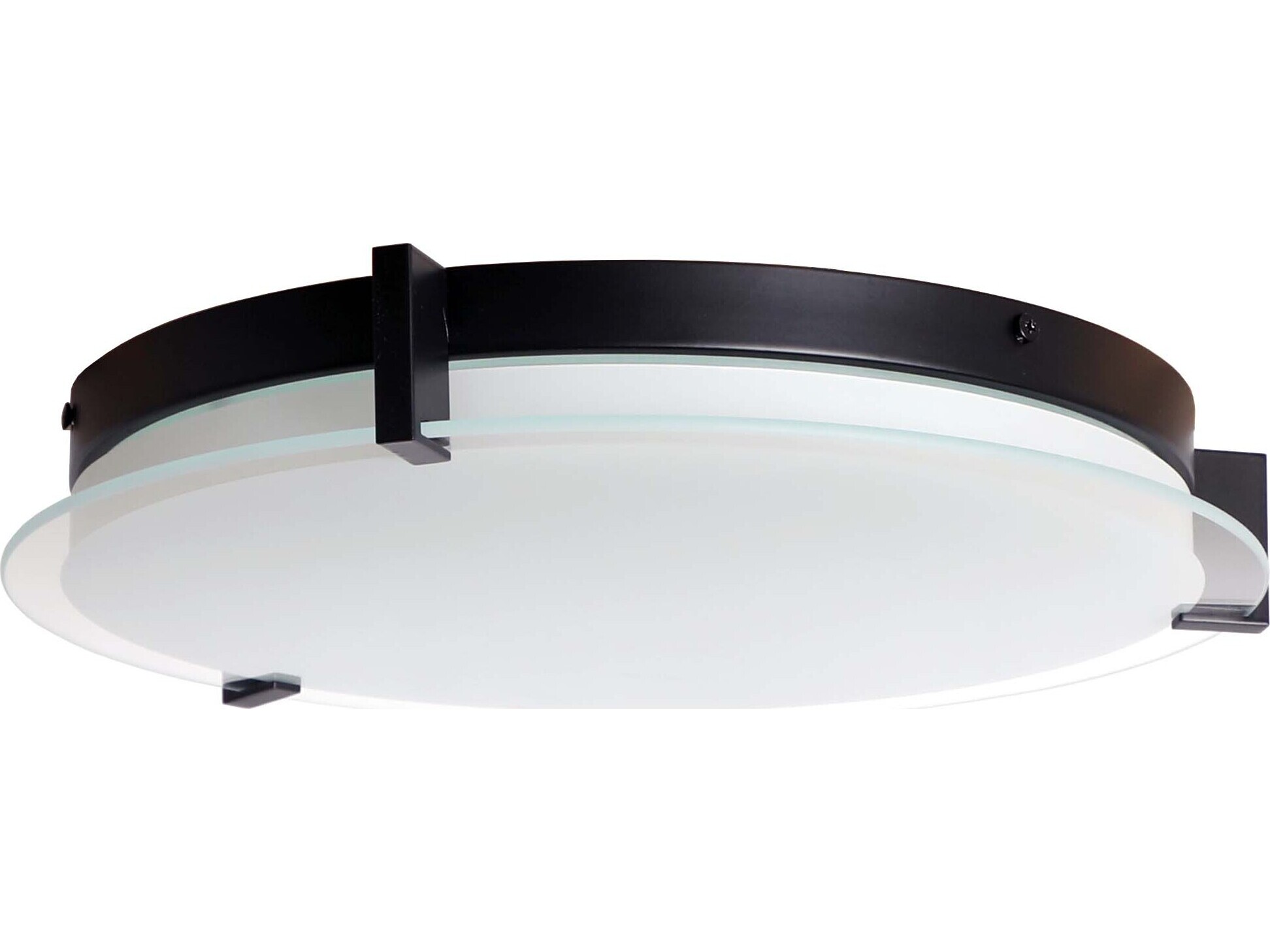 Abra Matrix 1-Light Black Round Flush Mount | ABR30011FMBL