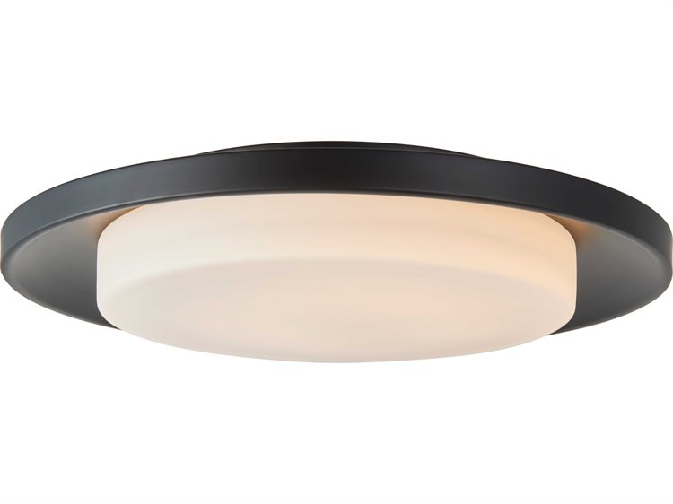Abra Toto 1-Light Matte Black Round Flush Mount | ABR30047FMMB