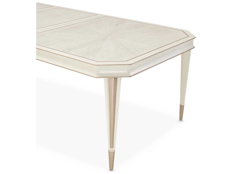 Michael Amini La Rachelle Rectangular Wood Champagne Dining Table | AIC9034000136