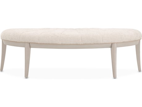 Michael Amini Cortina Honey Walnut Brown Faux Leather Accent Bench ...