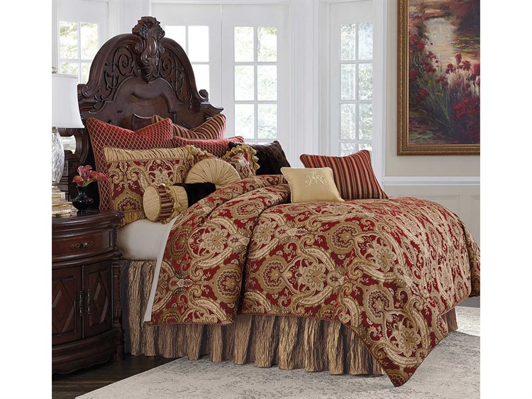 Michael Amini Bedding Lafayette Red Comforter Set | AICBCSLYFYERED