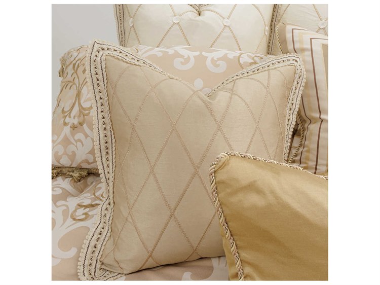 Michael Amini Bedding Luxembourg Creme Comforter Set | AICBCSQS12LUXEMBCRM
