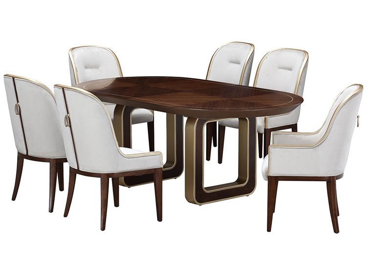 Michael Amini Houston Birch Wood Dining Room Set | AICHOUSTONDINSET