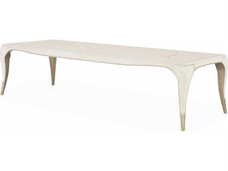 Michael Amini London Place Rectangular Wood Creamy Pearl Dining Table ...