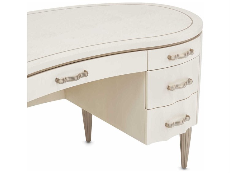 Michael Amini London Place Creamy Pearl White Poplar Wood Executive ...