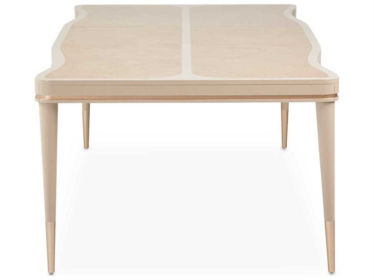 Michael Amini Malibu Crest Rectangular Wood Blush Dining Table ...