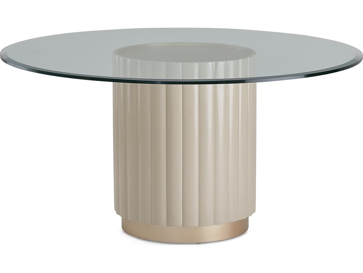Luxecor Gilded Round Glass Dining Table | LXCGLD32650