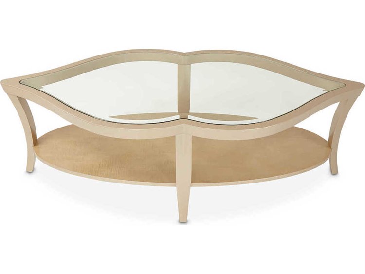 Michael Amini Malibu Crest Glass Chardonnay Cocktail Table | AICN9007204822