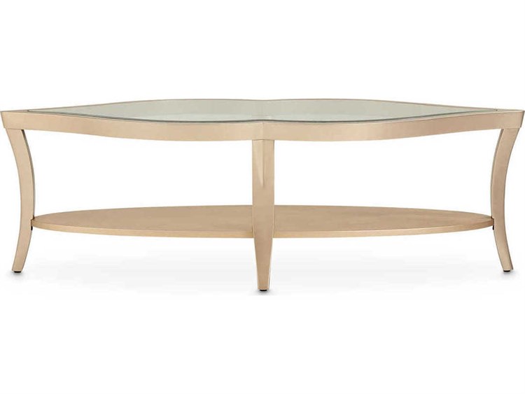 Michael Amini Malibu Crest Glass Chardonnay Cocktail Table | AICN9007204822