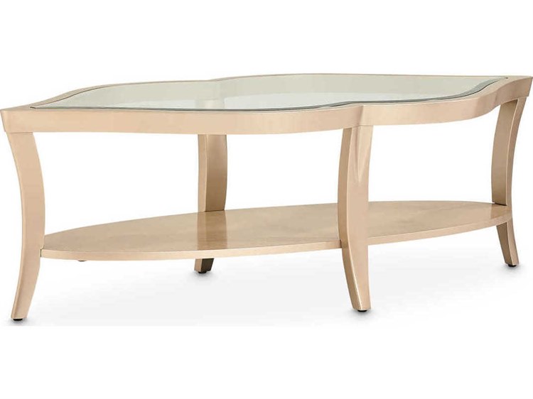 Michael Amini Malibu Crest Glass Chardonnay Cocktail Table | AICN9007204822