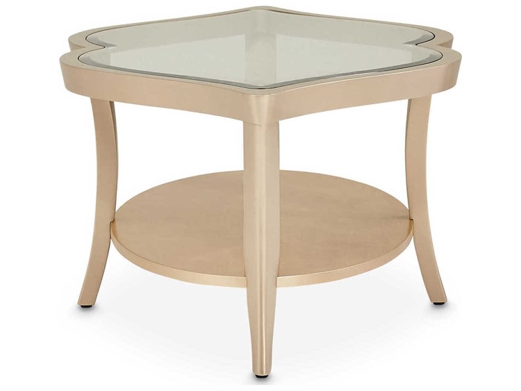 Michael Amini Malibu Crest Glass Chardonnay Cocktail Table | AICN9007204822