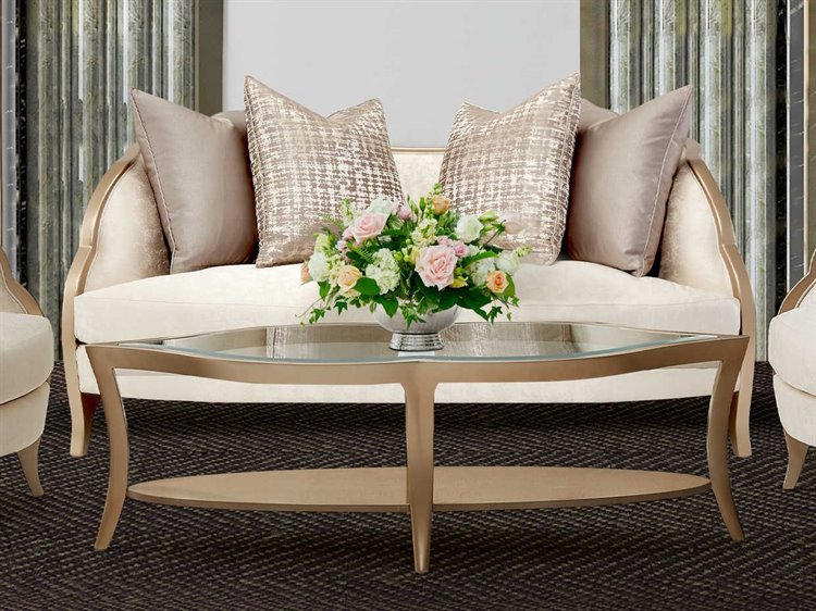 Michael Amini Malibu Crest Glass Chardonnay Cocktail Table | AICN9007204822