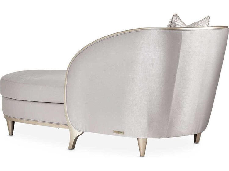 Michael Amini Malibu Crest Truffle Gray Upholstered Chaise ...
