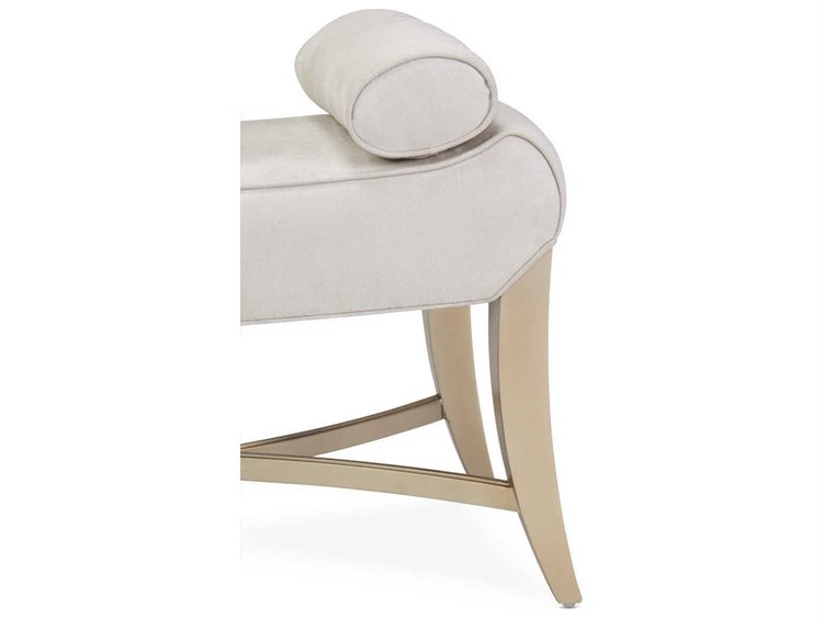 Michael Amini Malibu Crest Doeskin Gray Suede Upholstered Accent Bench ...