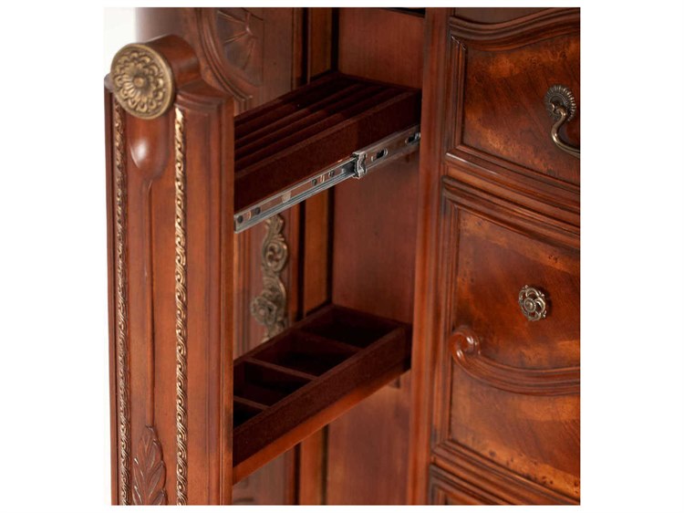 Michael Amini Cortina 5-Drawers Brown Solid Wood Dresser and Mirror Set ...