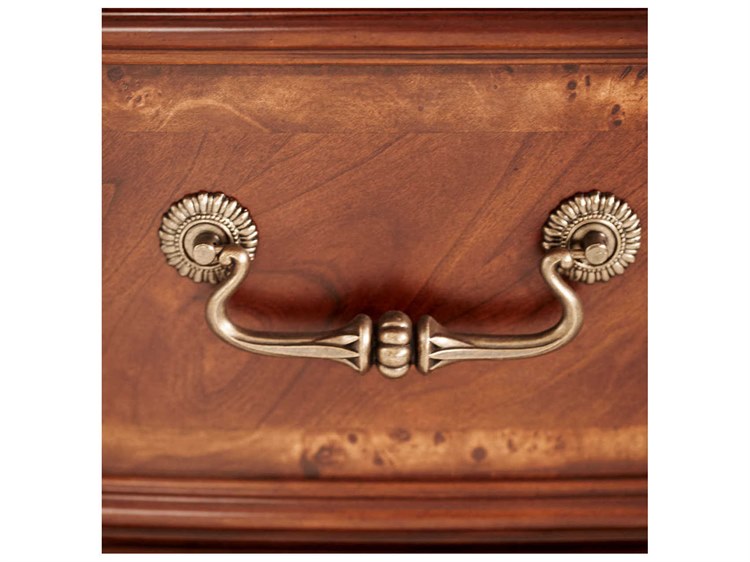 Michael Amini Cortina Honey Walnut Brown Faux Leather Accent Bench ...