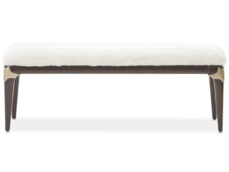 Michael Amini Paris Chic White Upholstered Accent Bench | AICNF9003904409