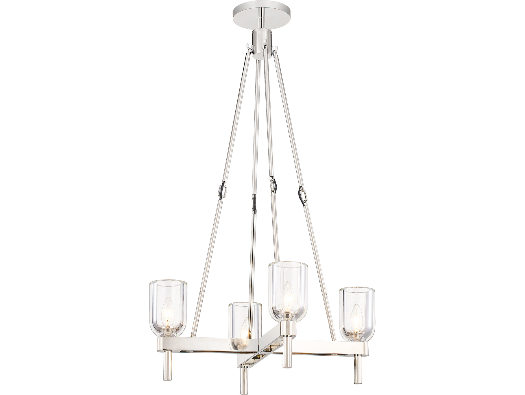 Alora Lighting Lucian 4-Light Polished Nickel Chandelier | ALOPD338422PNCC