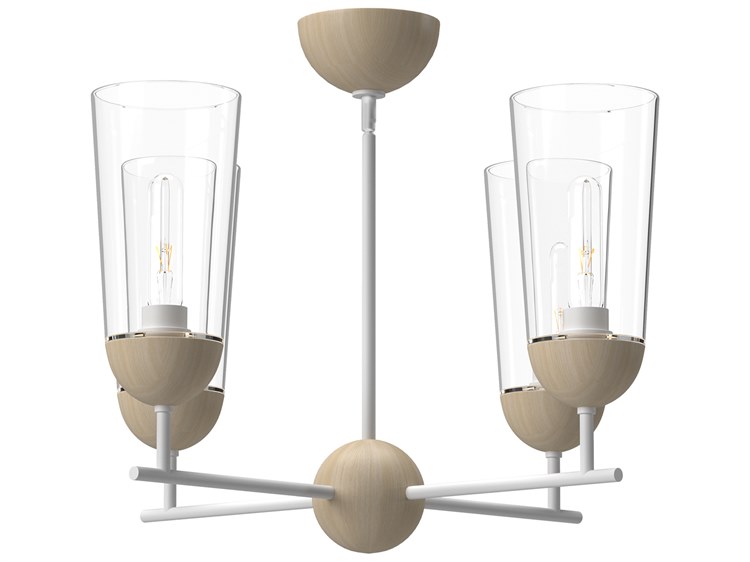 Alora Mood Emil 4-Light White Geometric Chandelier | AMOCH542324WHWK