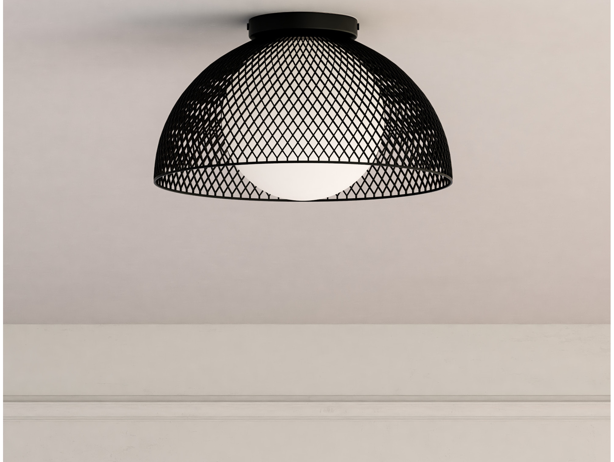 Alora Mood Haven 1-Light Matte Black Dome Flush Mount | AMOFM402513MBOP
