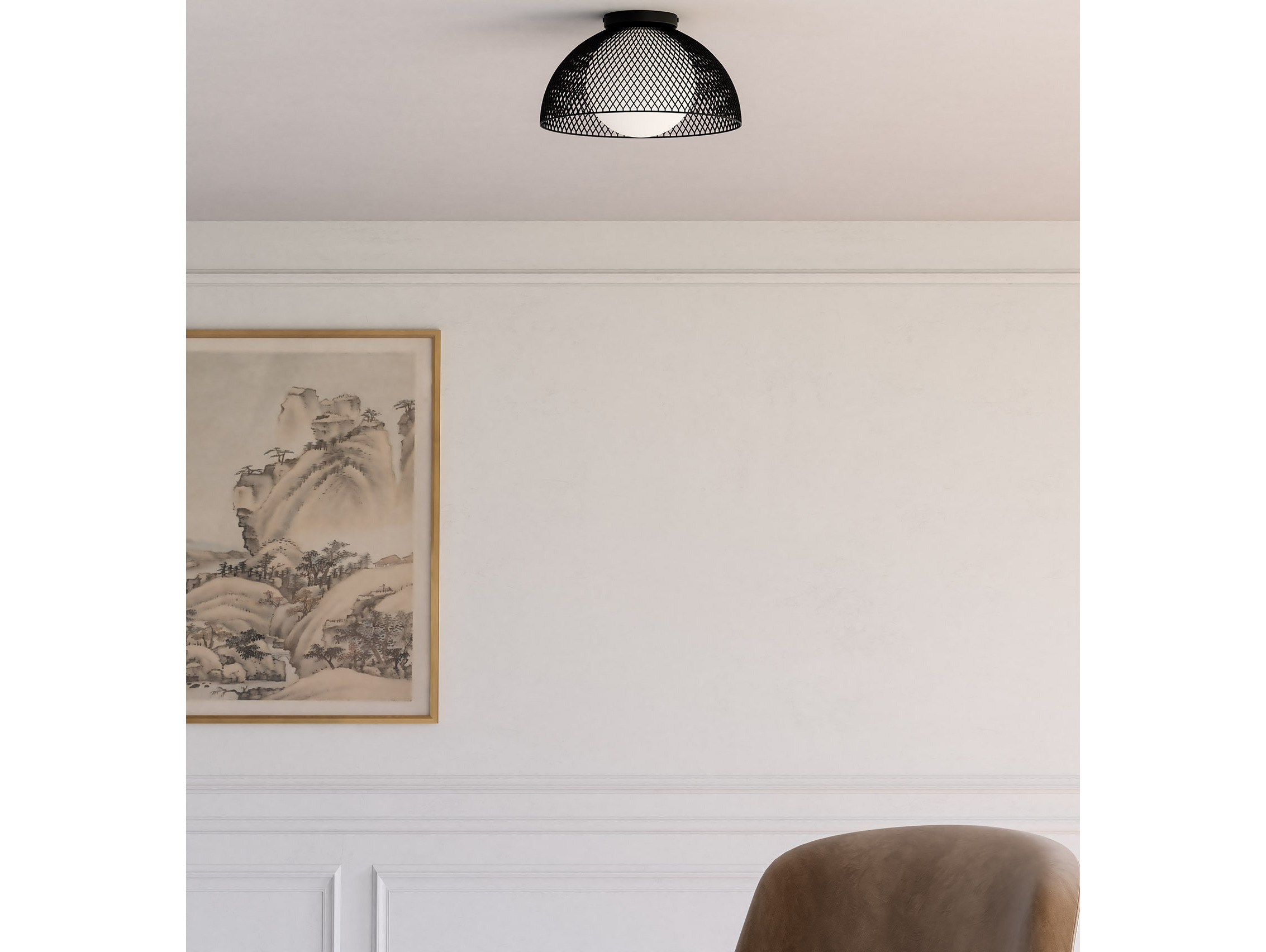 Alora Mood Haven 1-Light Matte Black Dome Flush Mount | AMOFM402513MBOP