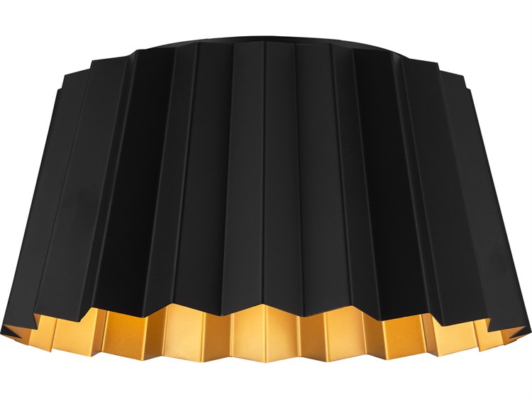 Alora Mood Plisse 2-Light Matte Black Flush Mount | AMOFM528514MB
