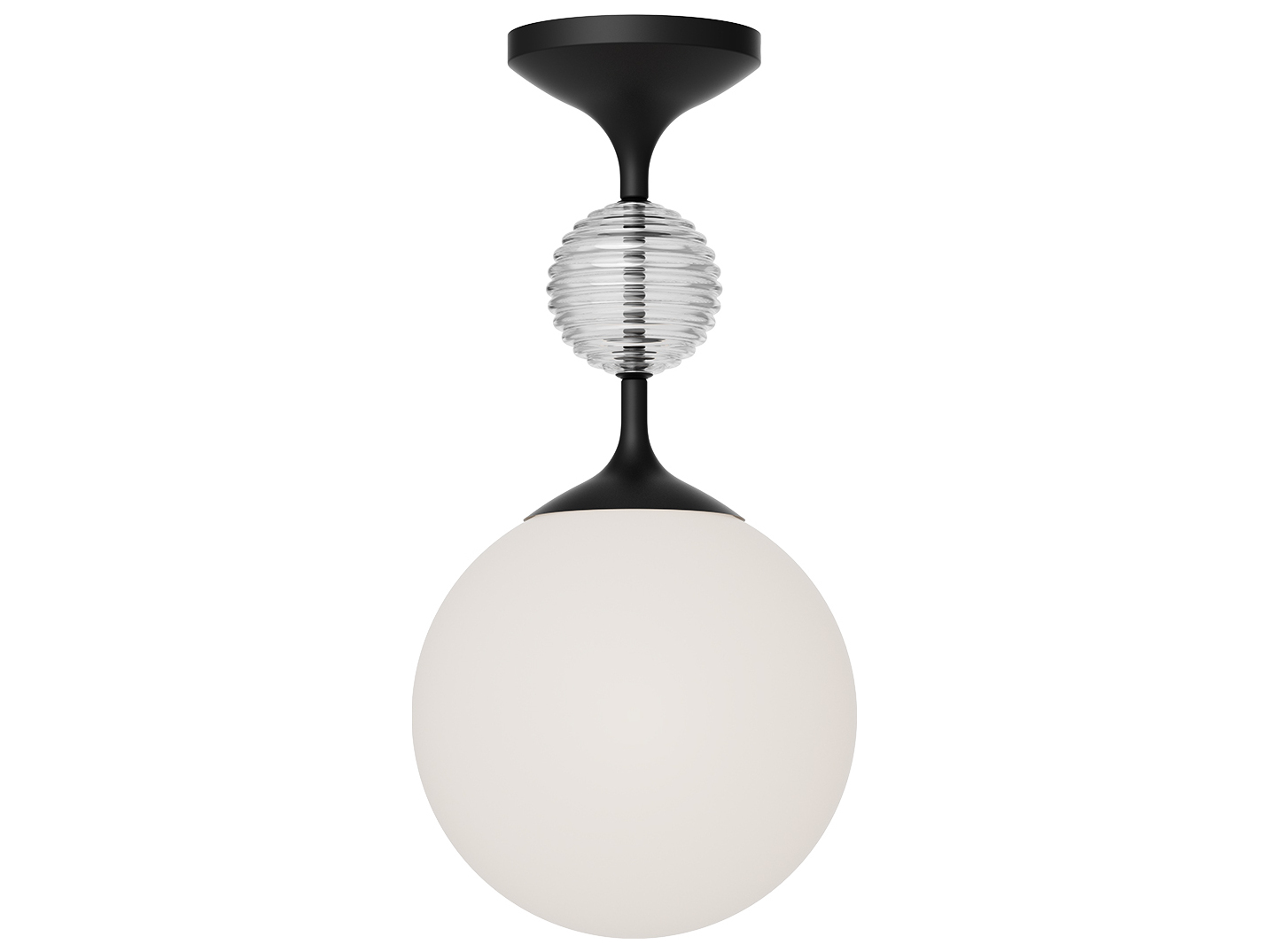 Alora Mood Celia 1-Light Matte Black Globe Semi Flush Mount ...