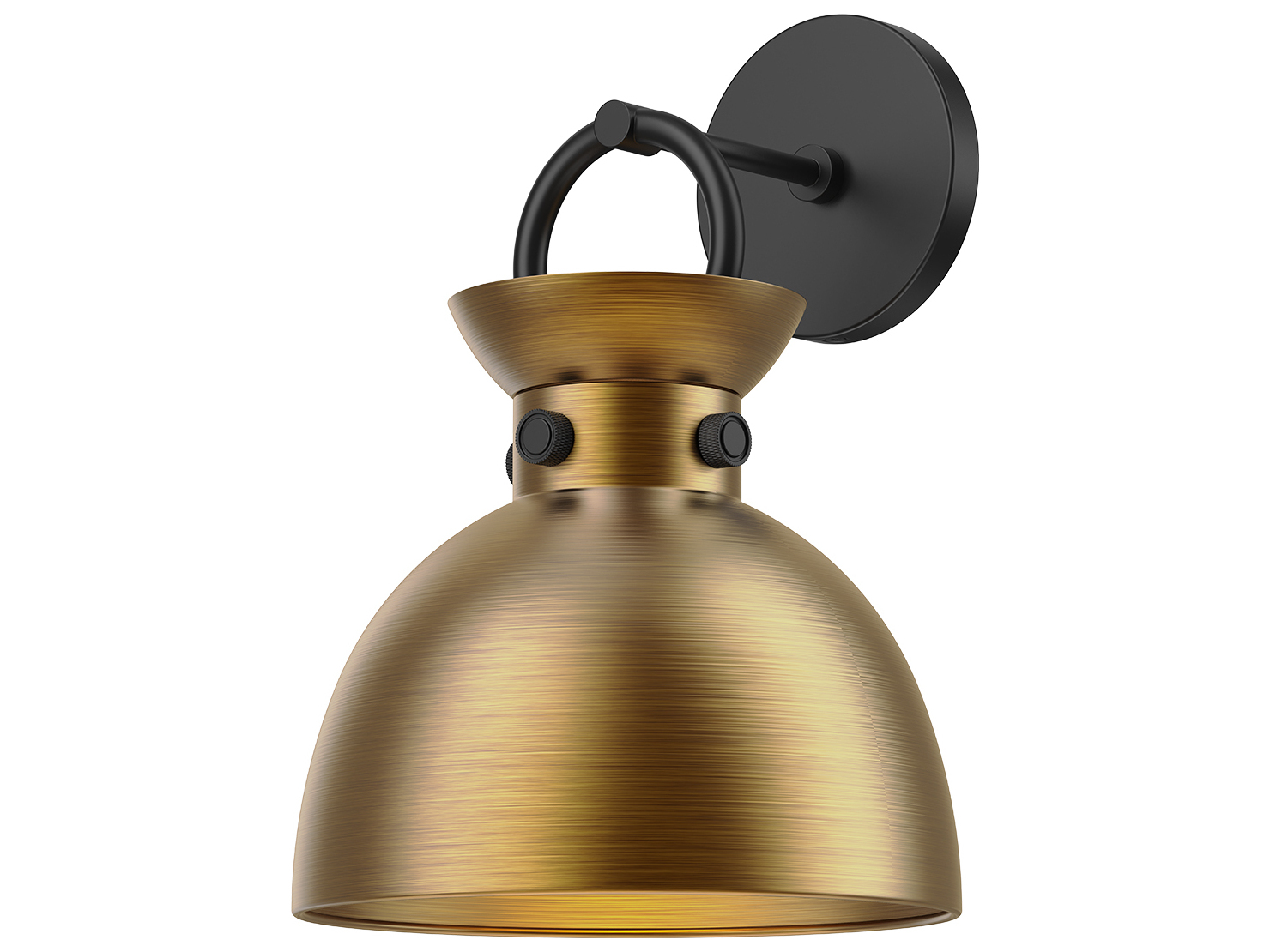 Alora Mood Waldo 1-Light Matte Black Aged Gold Wall Sconce ...