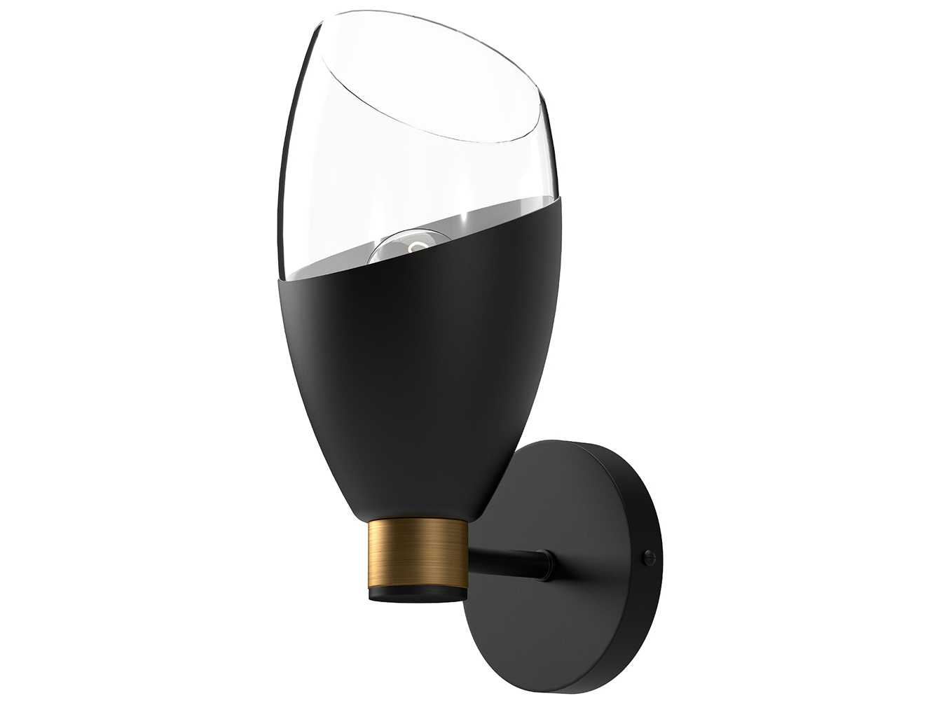 Alora Mood Capri 1-Light Matte Black Wall Sconce | AMOWV587105MBCL
