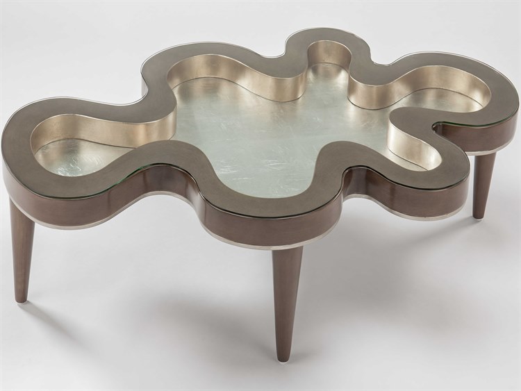 Artmax Glass Champagne Silverleaf Coffee Table | AMX2733CF