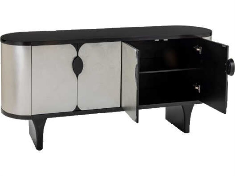 Artmax 72" Silverleaf Black Top Sideboard | AMX2747S